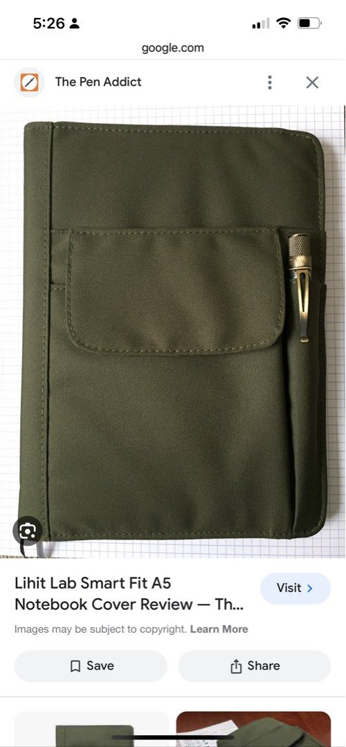 A5 Lihit Lab Notebook Cover in Olive and Navy, Hobbies & Toys ...