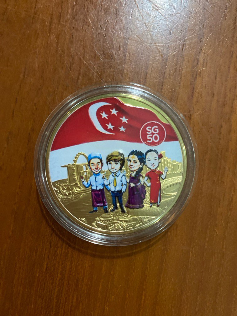 Limited Edition SG50 24k Gold Plated Coin, Hobbies & Toys, Memorabilia ...