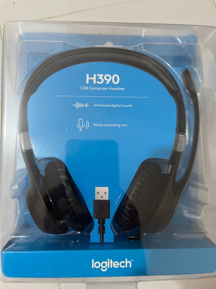 Logitech USB Headset H390 with Noise Cancelling Mic Black only at 20 ...