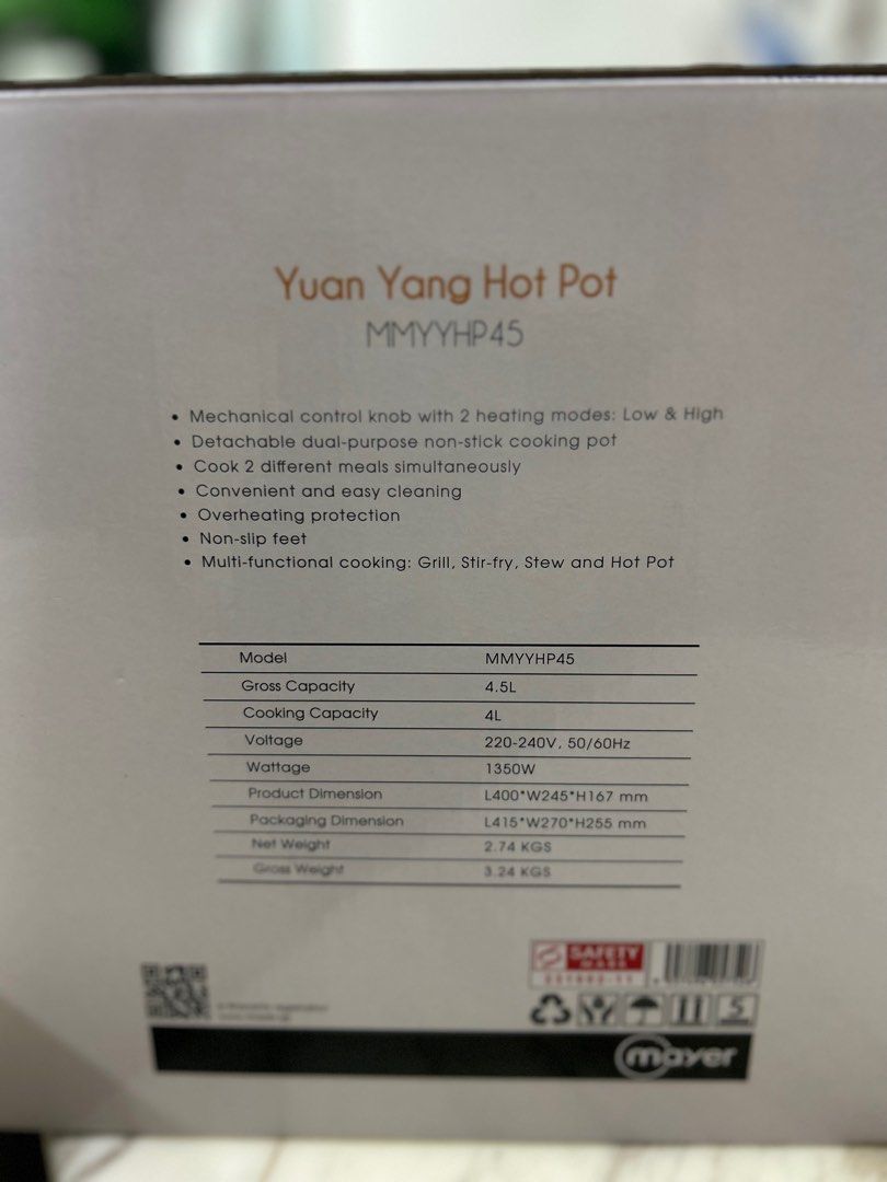 Mayer Yuan yang hot pot, TV & Home Appliances, Kitchen Appliances, BBQ ...