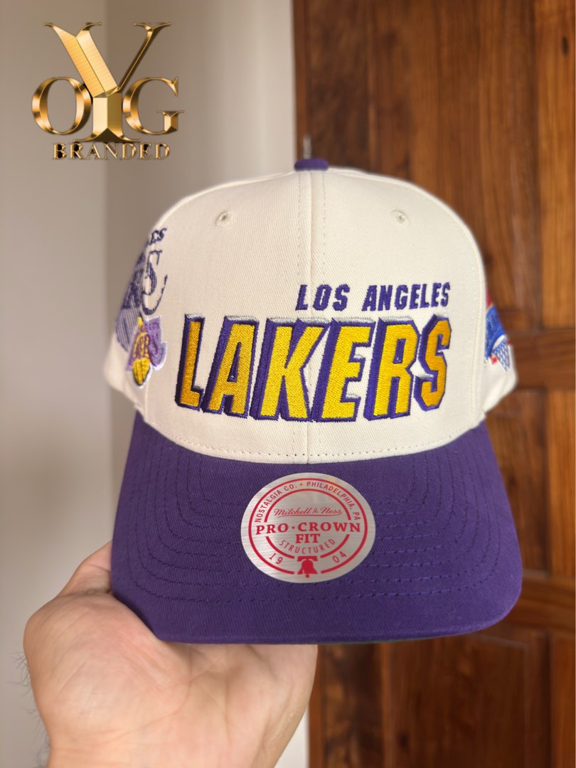 Mitchell & Ness Los Angeles Lakers '96 Draft' Pro Crown Snapback Off White, Men's Fashion ...