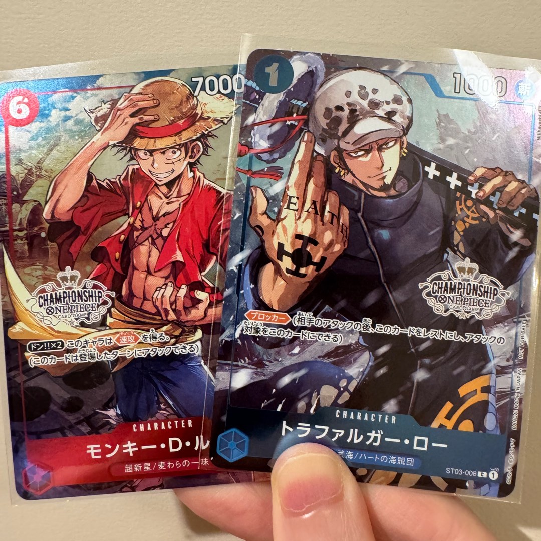 One piece card game tcg championship luffy trafalgar law eustass kid op ...
