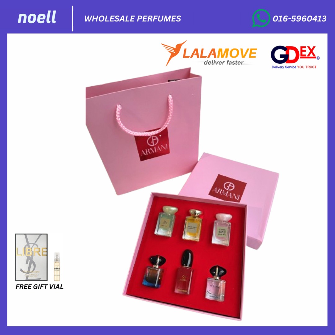 [ORIGINAL] AUTHENTIC READY STOCK GIORGIO ARMANI 6IN1 PINK SET PERFUME ...