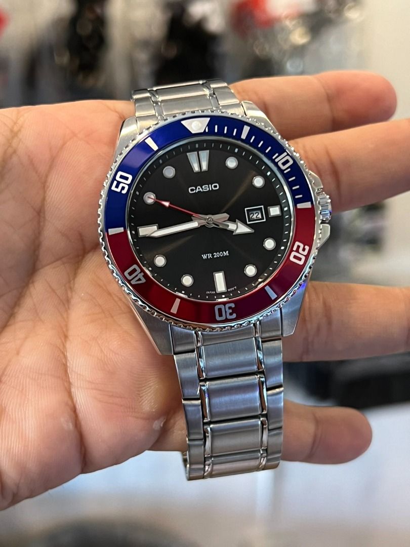 ORIGINAL CASIO Analog (PEPSI) Stainless Steel Men's Divers Watch MDV ...