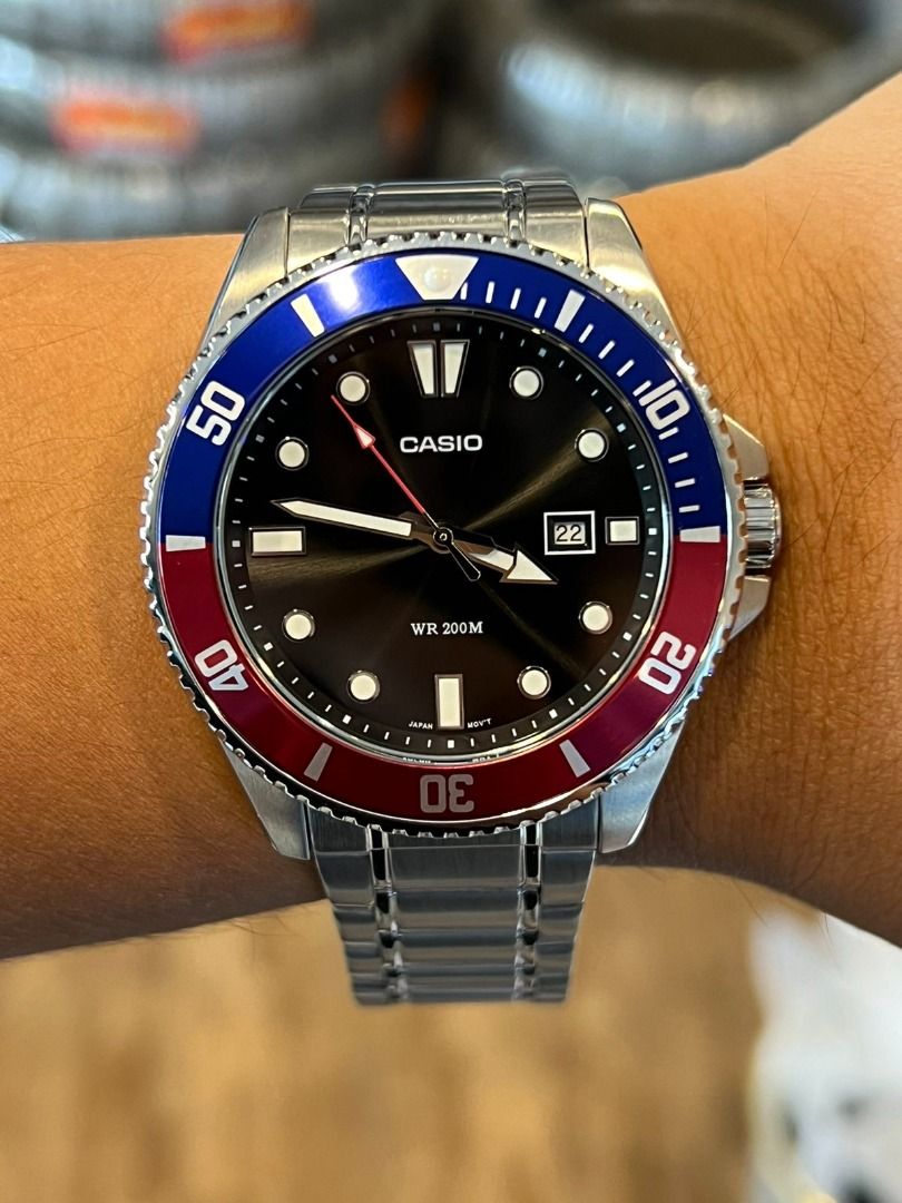 ORIGINAL CASIO Analog (PEPSI) Stainless Steel Men's Divers Watch MDV ...