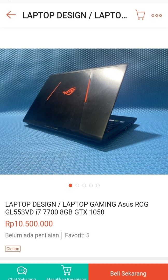 [RAM 16GB/SSD 512GB] Laptop Gaming Asus ROG STRIX Core i7-7700 Ram 16Gb ...