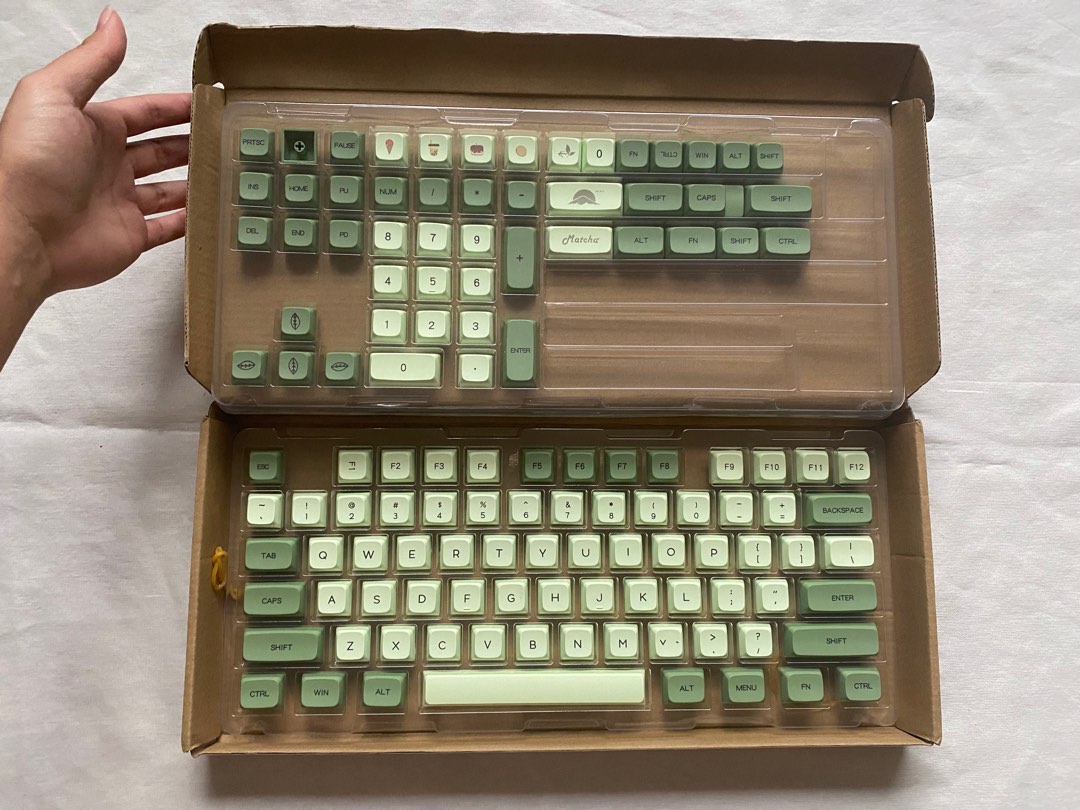 Royal Kludge RK71 Matcha Ice Cream Theme Keycaps Full Set, Computers ...