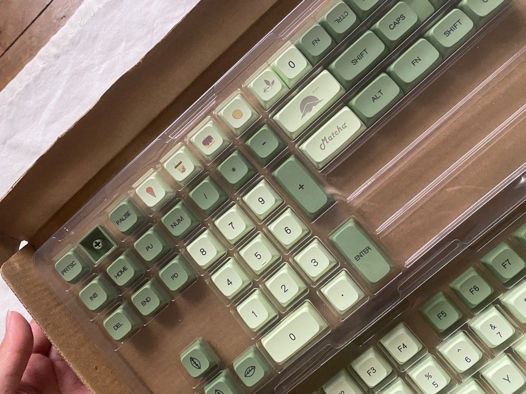 Royal Kludge RK71 Matcha Ice Cream Theme Keycaps Full Set, Computers ...