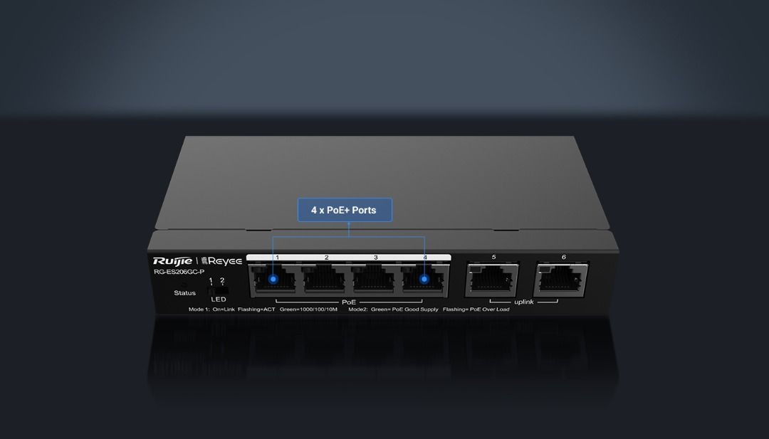 Rujie RG-ES206GC-P 6Port 9Port Gigabit Smart Cloud Managed PoE Switch ...