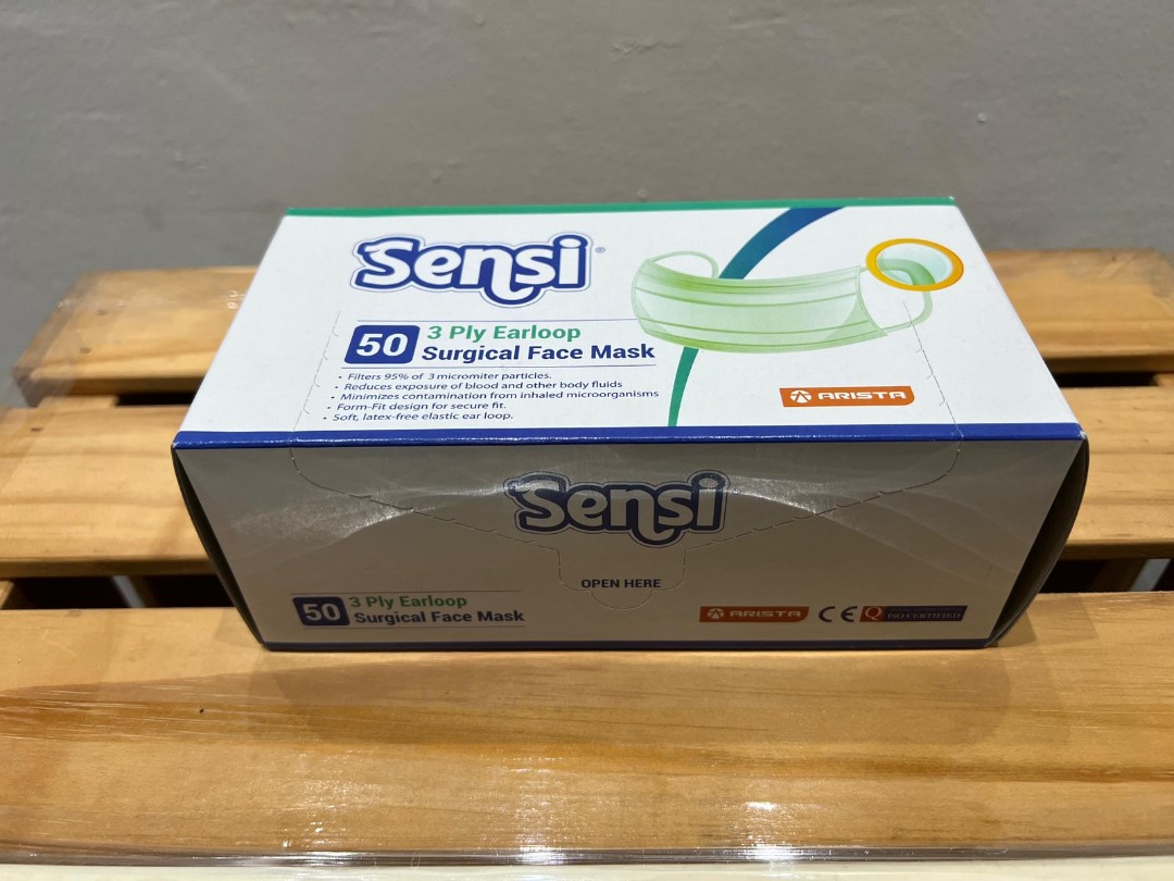 Sensi (3 Ply Earloop Surgical Face Mask), Health & Nutrition, Face ...