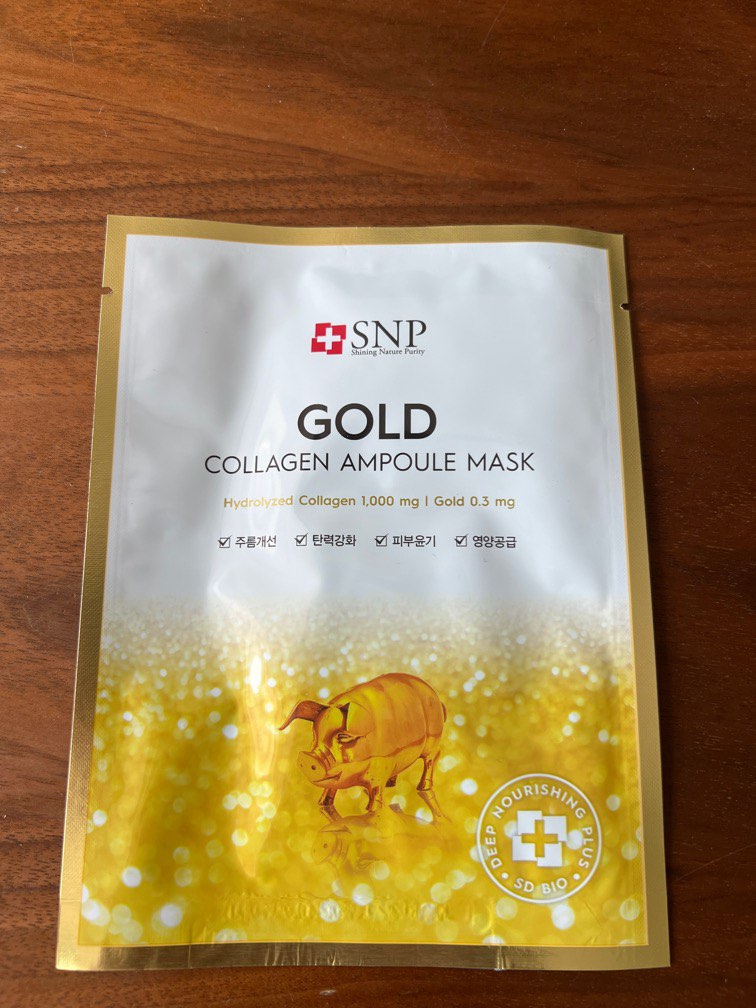 SNP Gold Collagen Ampoule Mask, Beauty & Personal Care, Face, Face Care ...