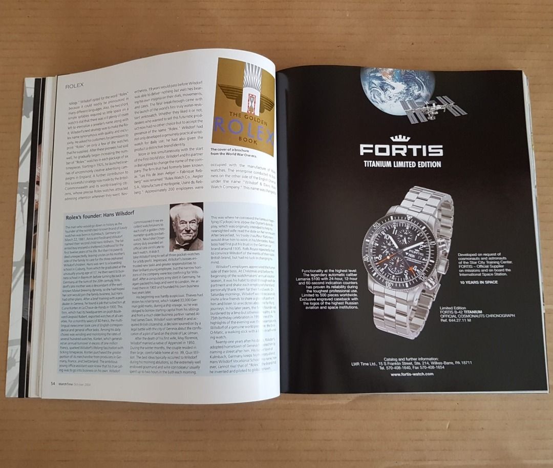 The Rolex Story, Watch Time Magazine, Horology Book on fine watches ...