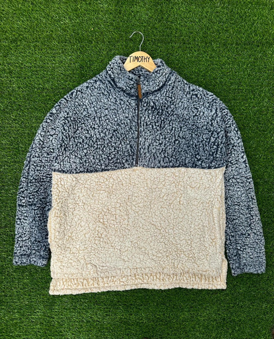 Time & Tru Two Tone Sherpa Fleece Jacket, Women's Fashion, Coats ...