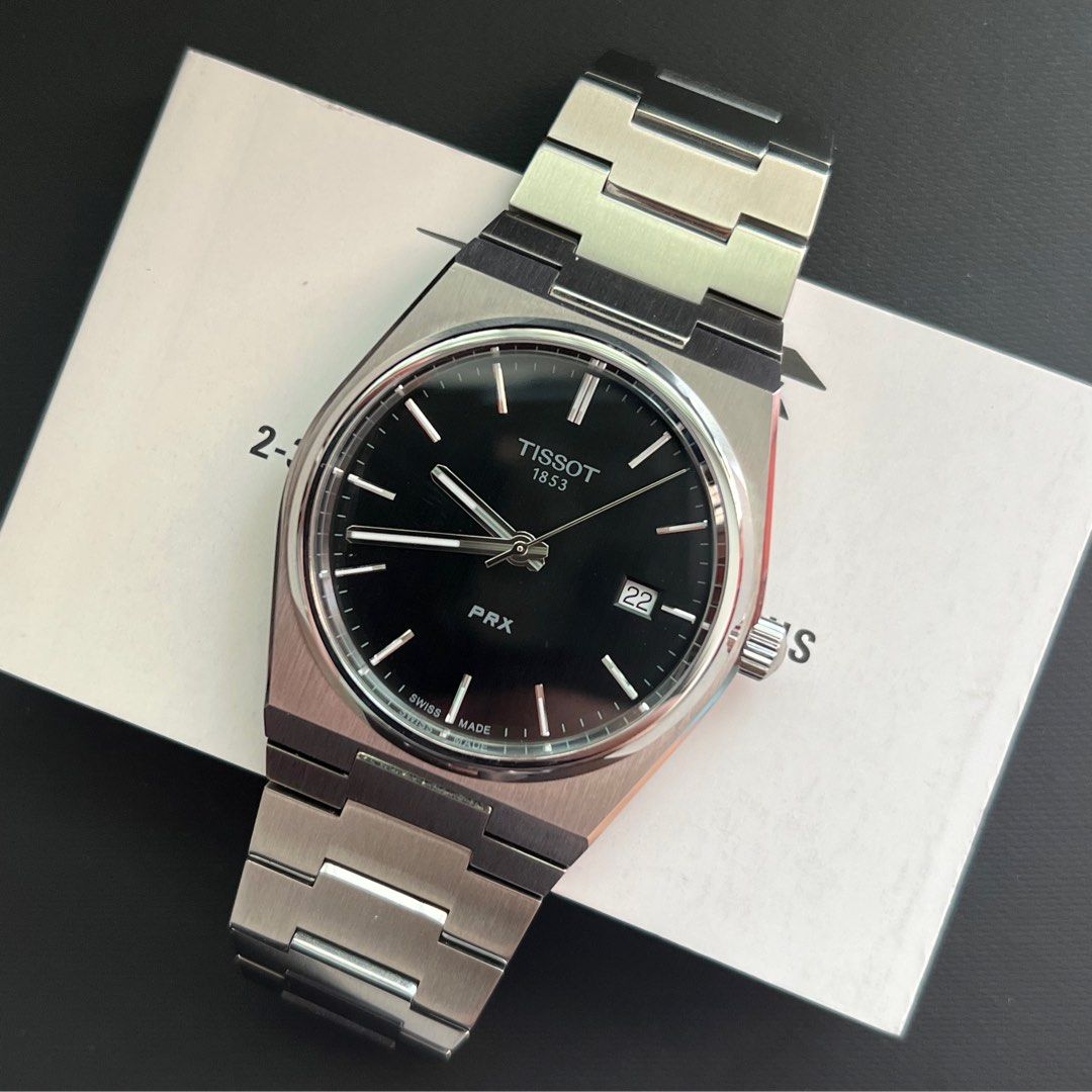 Tissot PRX Black Quartz 40mm, Luxury, Watches on Carousell