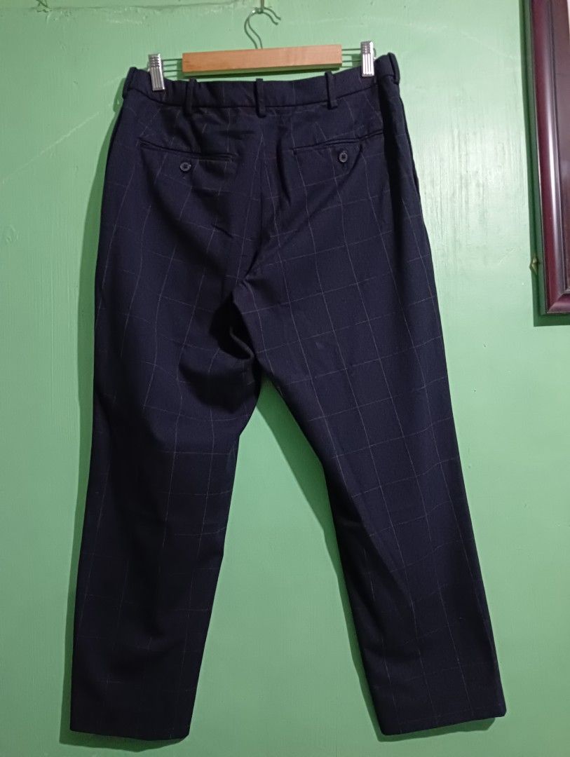 Uniqlo EZY ankle pants (window pen, 2-way stretch, Men's Fashion ...