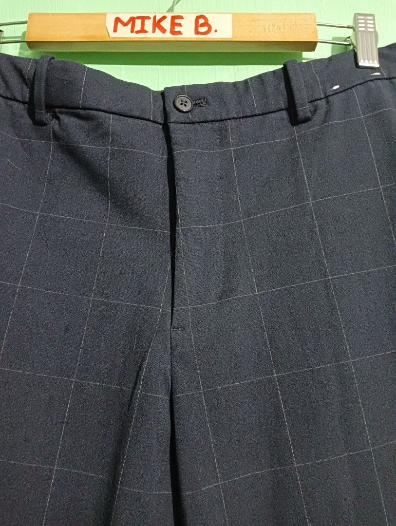 Uniqlo EZY ankle pants (window pen, 2-way stretch, Men's Fashion ...