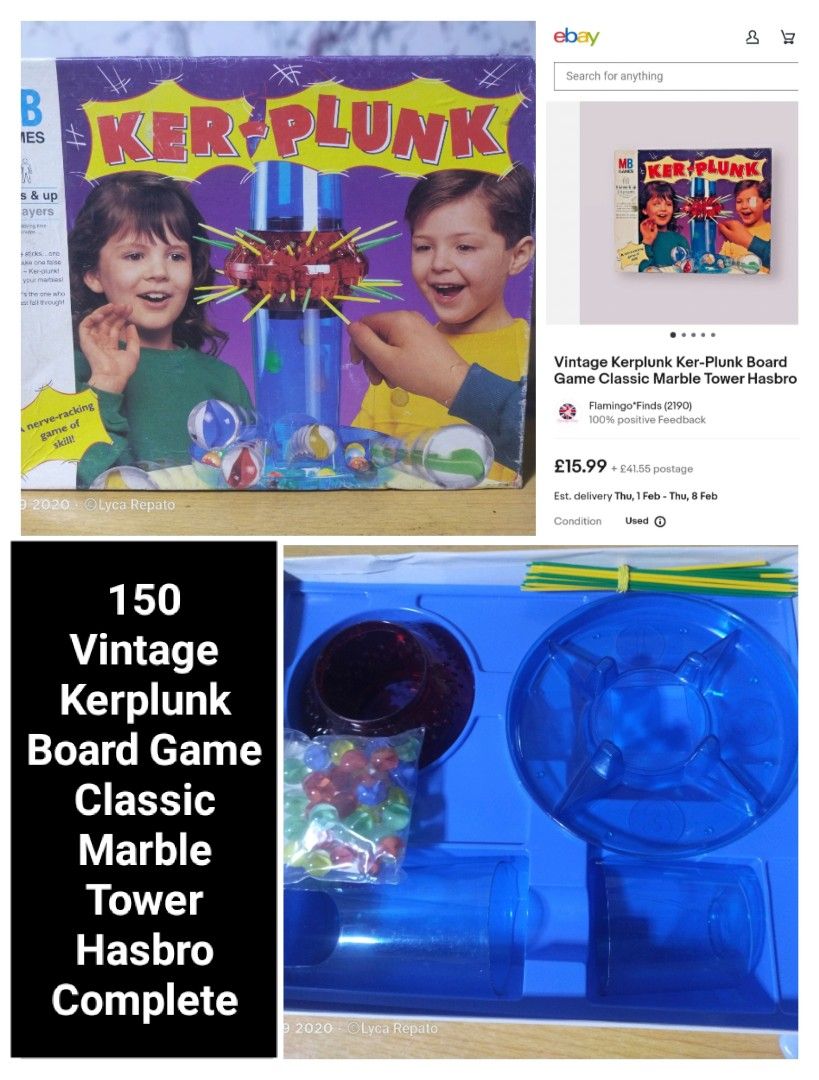 Vintage Kerplunk Board Game Classic Marble Tower, Hobbies & Toys, Toys ...