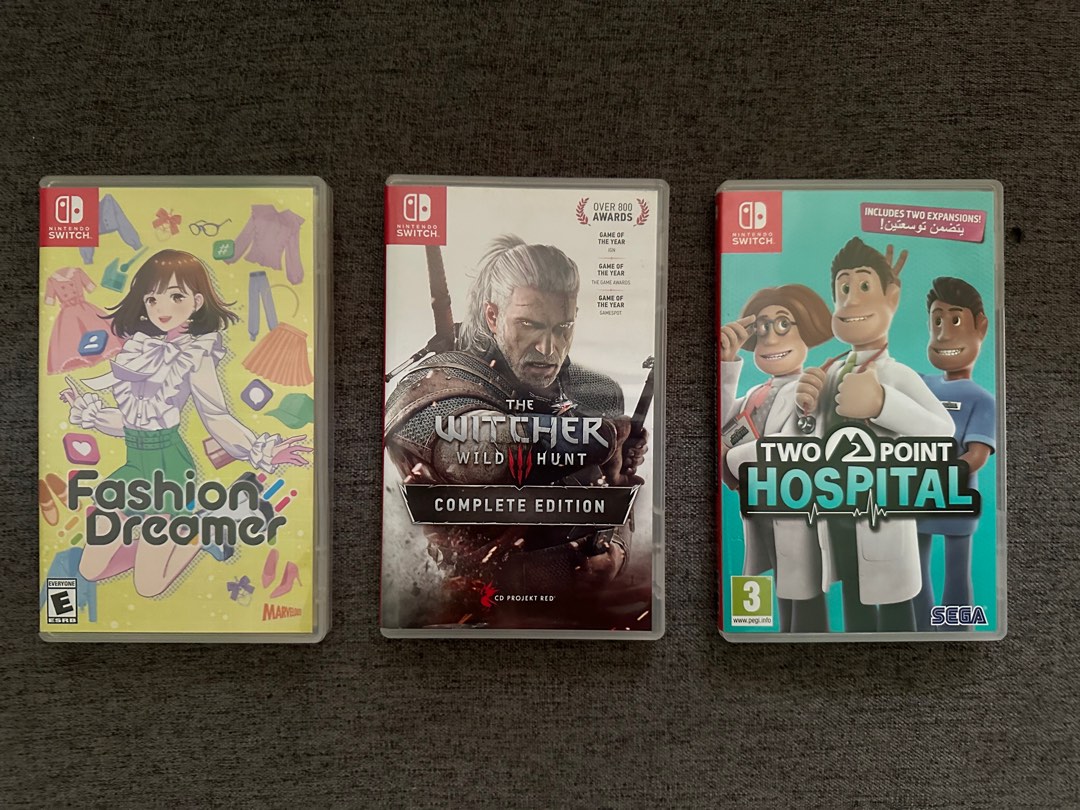 Witcher 3 & Two Point Hospital - Switch Game, Video Gaming, Video Games ...