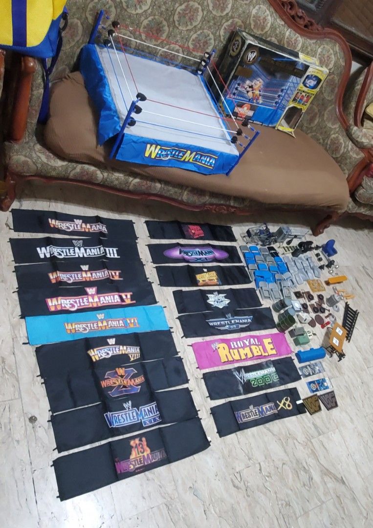 WWE WWF Real Scale Ring , Ringskirts, Accessories BUNDLE ONLY, Hobbies ...