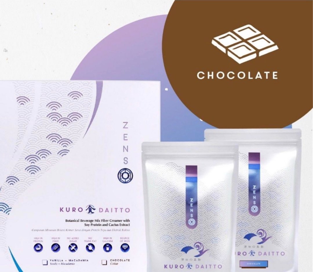 ZENSO Kuro Daitto ,chocolate flavour, Health & Nutrition, Health ...