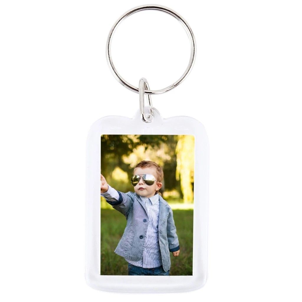 10pcs Photo Keychain Rectangle Transparent Blank Acrylic Insert Photo ...