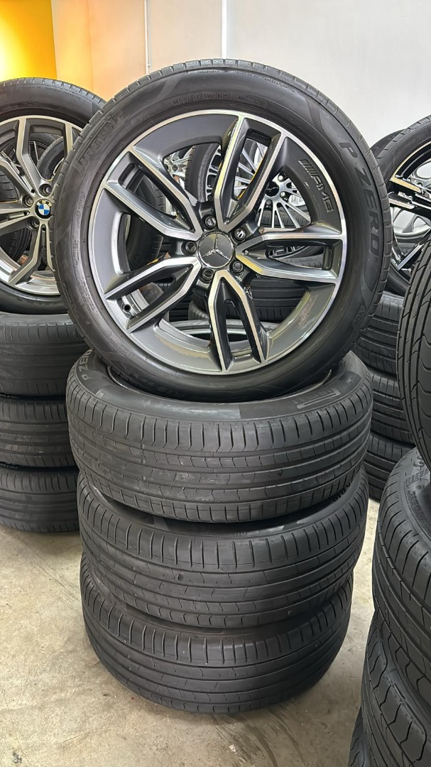 19" Mercedes AMG Original rims & Pirelli PZ4 tyres, Car Accessories, Tyres & Rims on Carousell