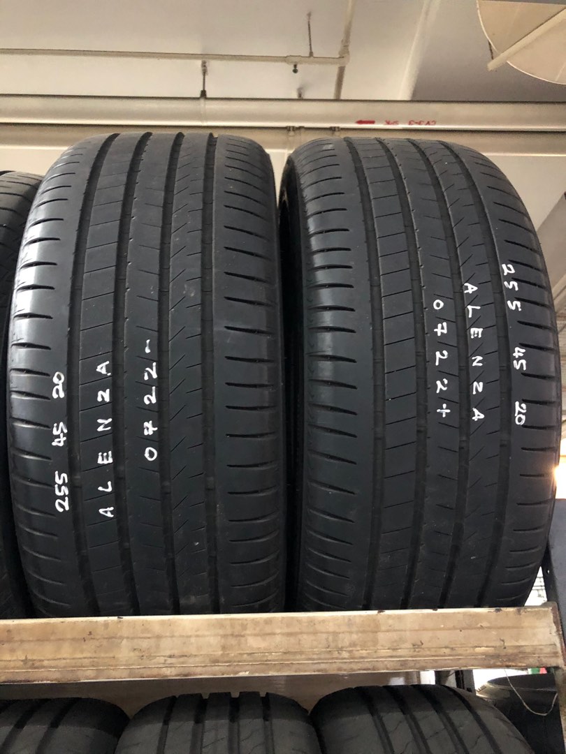 2pcs 255/45/20 Bridgestone Alenza used tyre (80%), Car Accessories ...