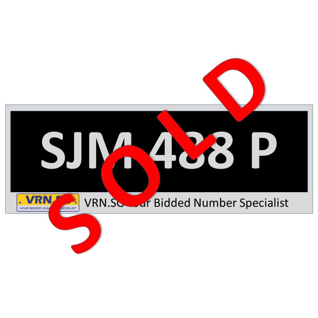 3-Digit Car Number Plate for Sale: SJM 488 P (SJM488P), Car Accessories ...