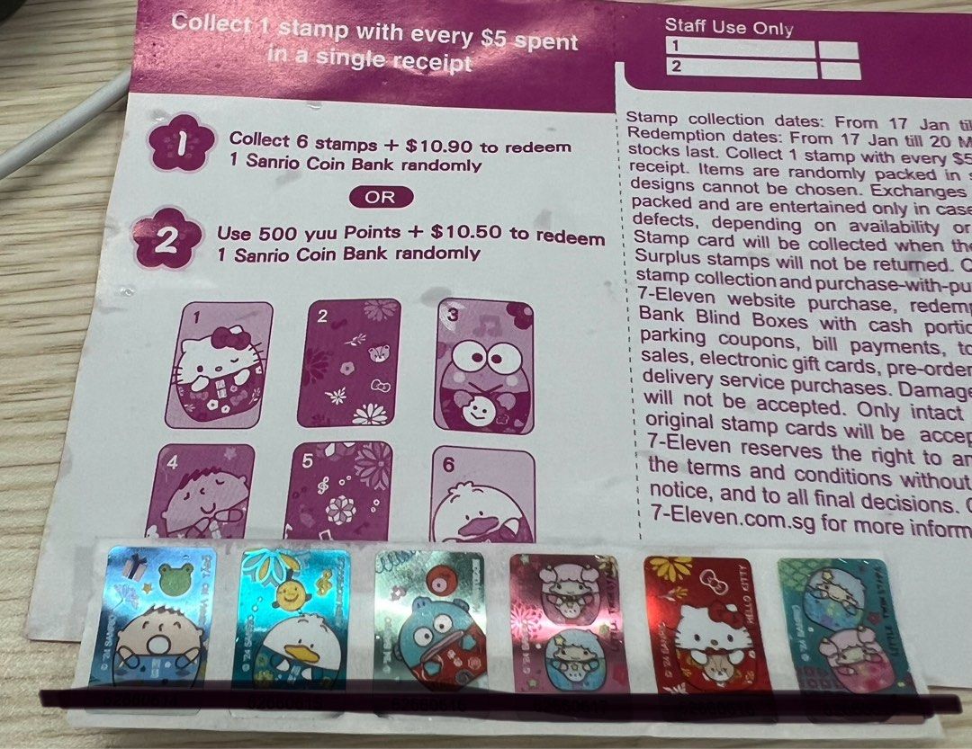 7-eleven Sanrio stickers 7-11 coin bank, Hobbies & Toys, Memorabilia ...