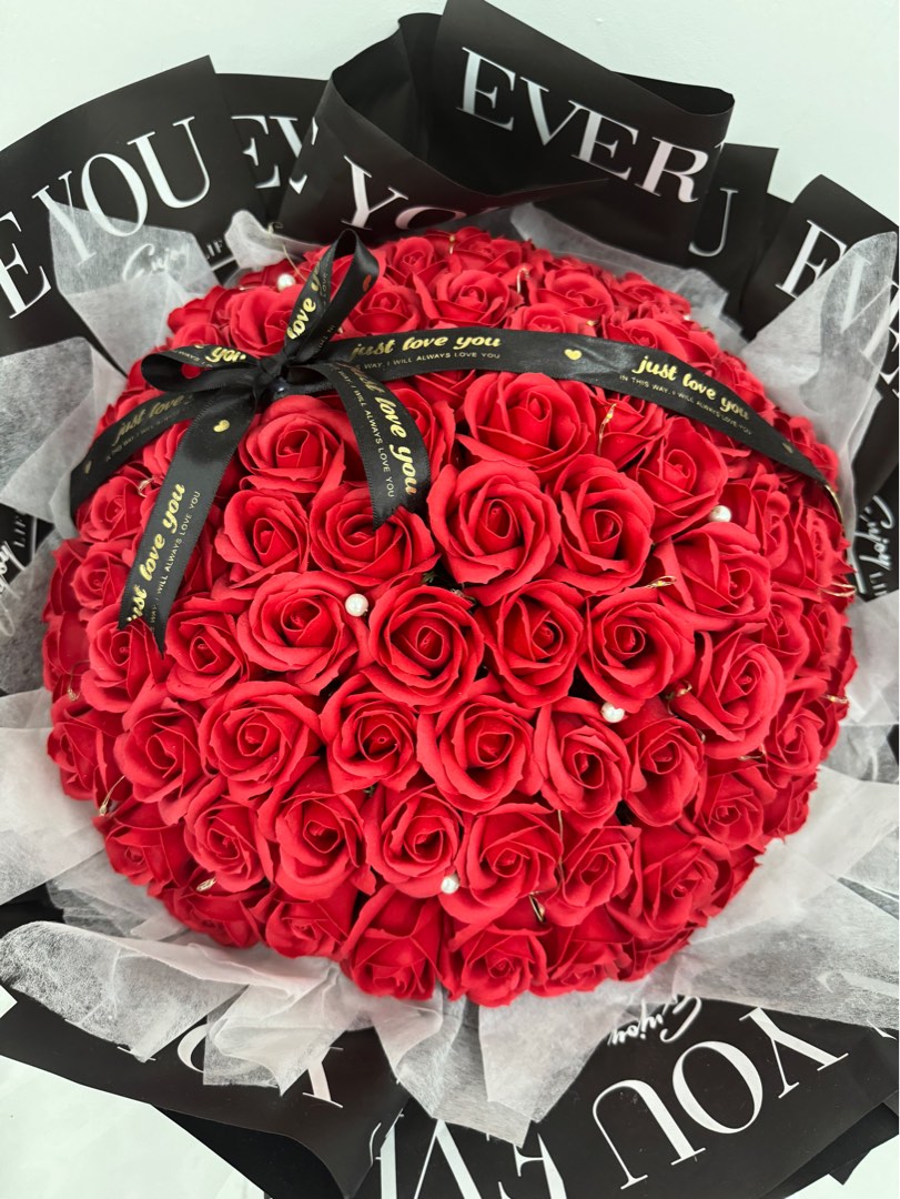 99 Stalks Soap Rose Flower Bouquet, Hobbies & Toys, Stationery & Craft ...