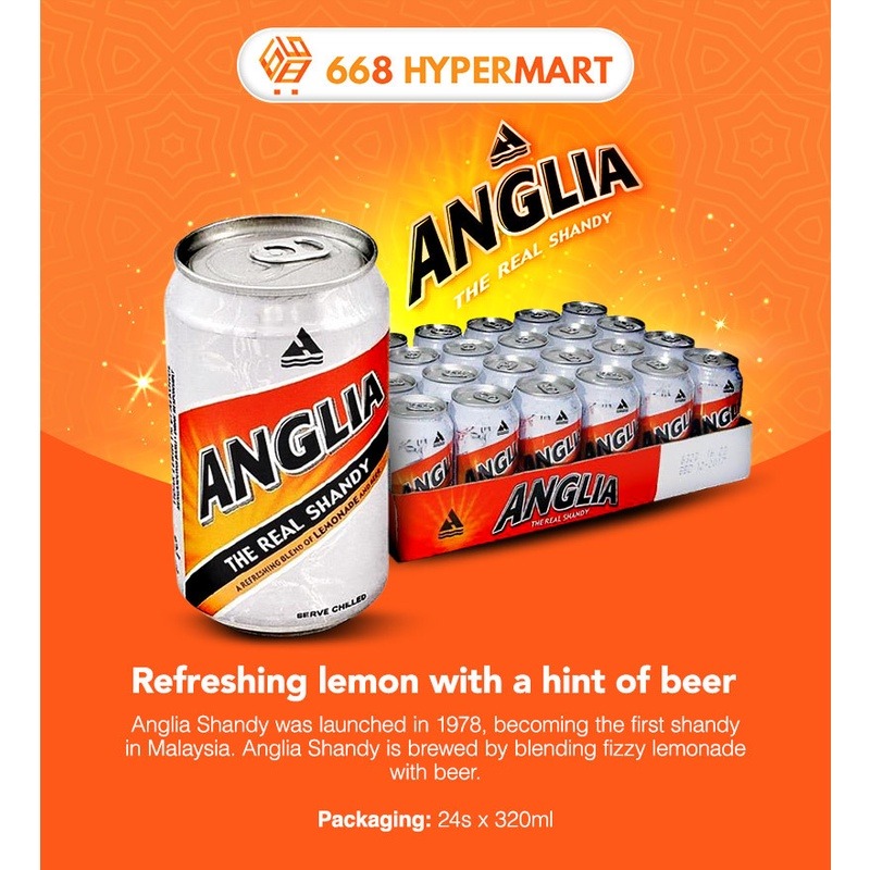 Anglia Shandy The Real Shandy 24 cans / Ctn [MAR 2025 EXPIRY], Food ...