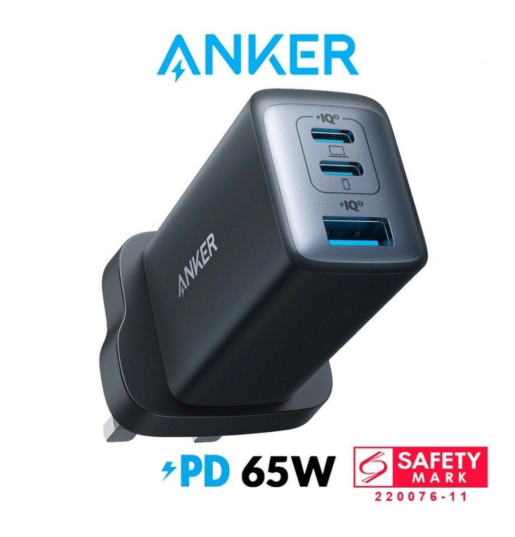 Anker 735 PowerPort III 3-Port 65W PD, Mobile Phones & Gadgets, Mobile & Gadget Accessories ...
