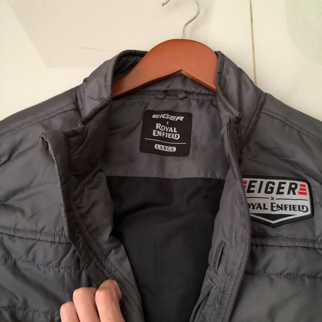 (Barunya 700k) Eiger X Royal Enfield EXRE Bradford Vest Grey, Fesyen Pria, Pakaian , Baju Luaran ...