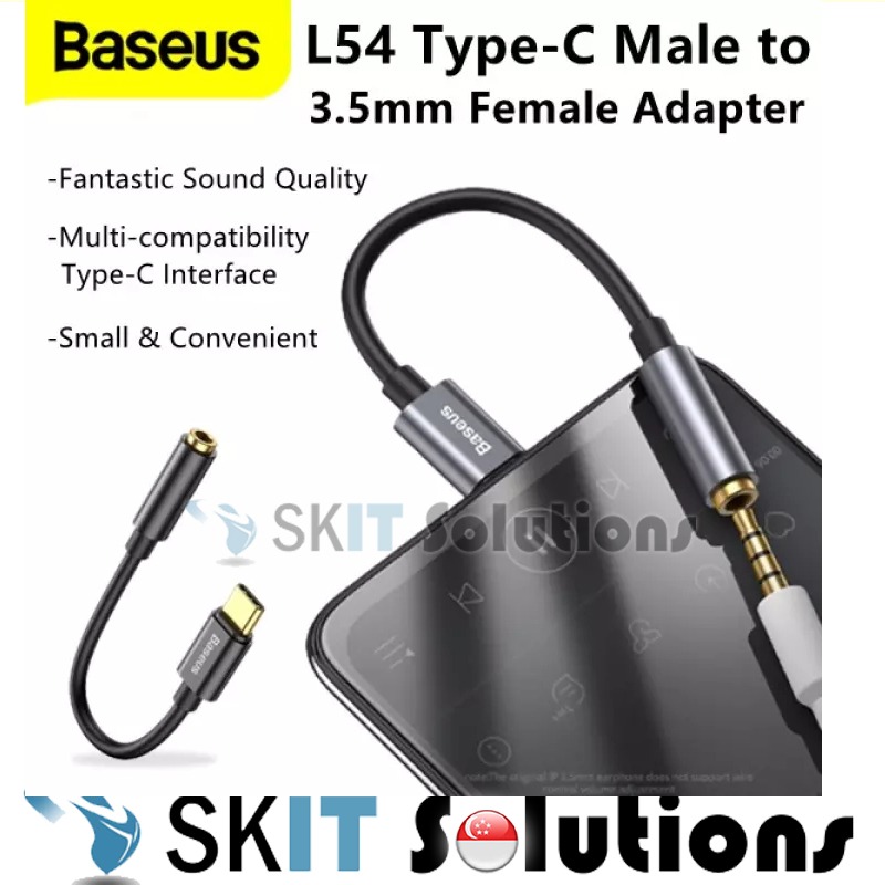 Baseus Type-C Male To 3.5Mm Female Adapter, Baseus Type C To 3.5Mm Aux Earphone Headphone ...