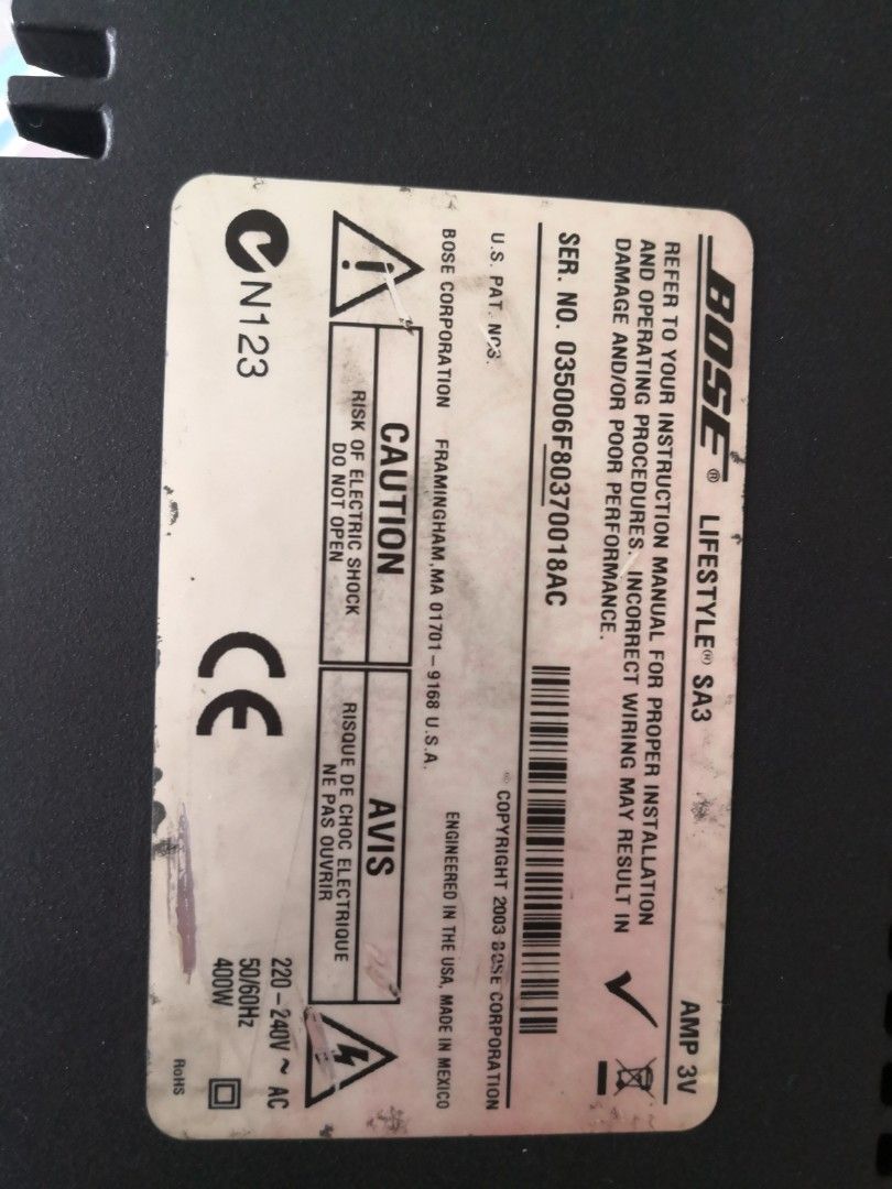 Bose lifestyle SA3 stereo amplifier, Audio, Soundbars, Speakers ...