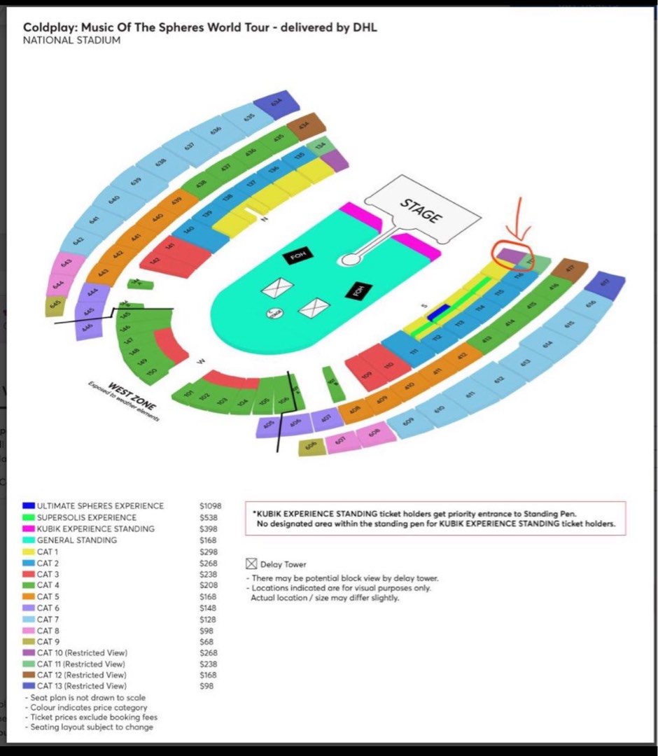 COLDPLAY CONCERT TIX! 24th Jan! Only 1 CAT 10 ticket., Tickets ...