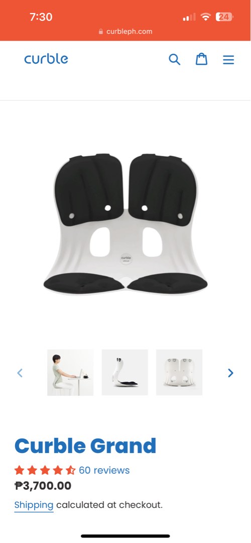 Curble Grand (ergonomic seat), Furniture & Home Living, Office ...