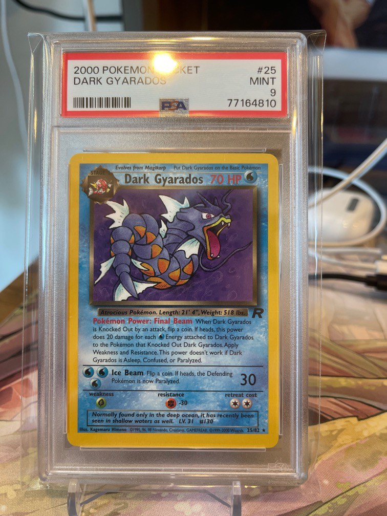 Dark Gyarados Rocket PSA 9, Hobbies & Toys, Toys & Games on Carousell