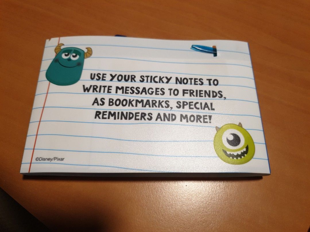 Disney Pixar Unique Sticky Note Set, Hobbies & Toys, Stationery & Craft ...