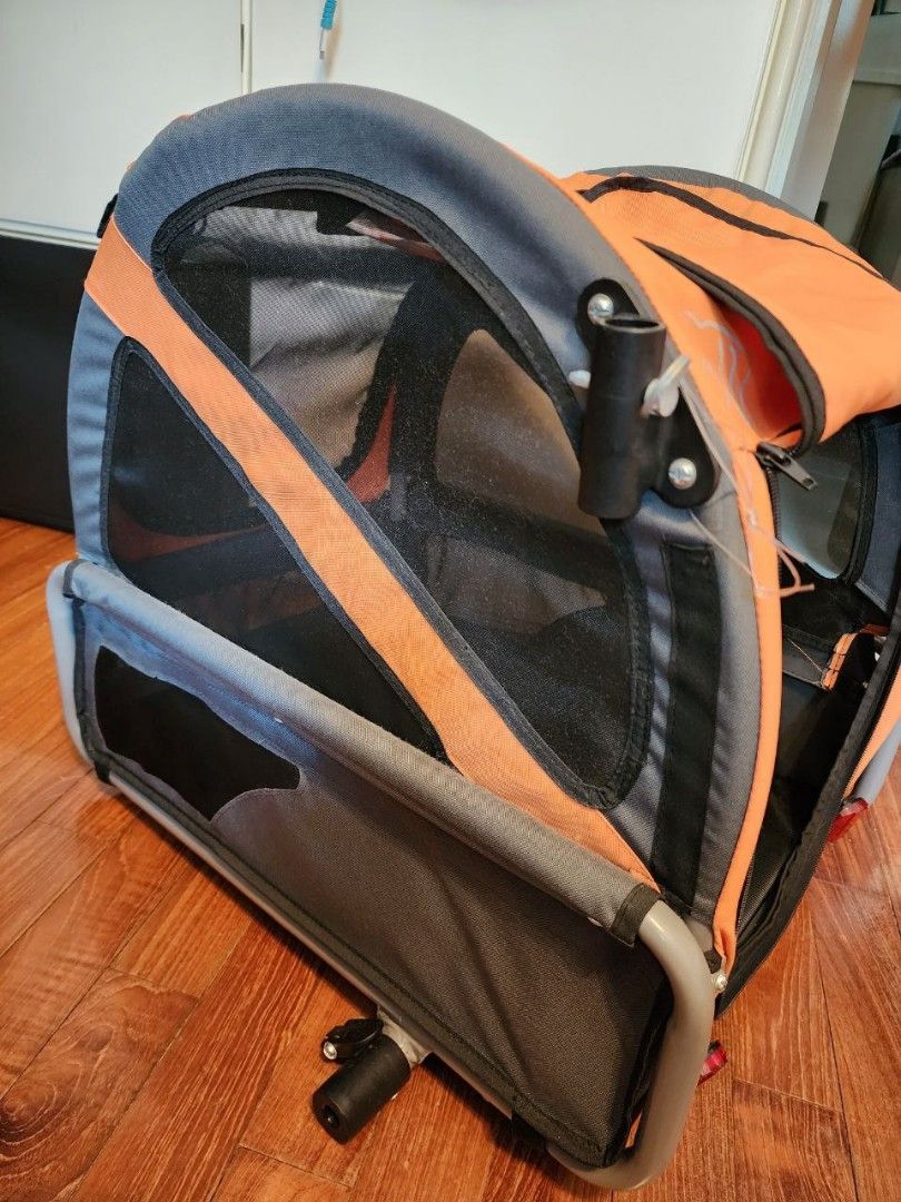 DOGGYRIDE MINI DOG Bike Trailer/ Orange/ Axle Coupling/ Dutch Dog ...