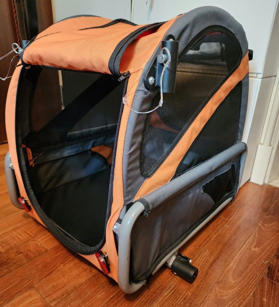 DOGGYRIDE MINI DOG Bike Trailer/ Orange/ Axle Coupling/ Dutch Dog ...