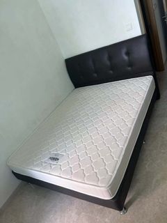 Free delivery queen bed with mattress, Furniture & Home Living ...