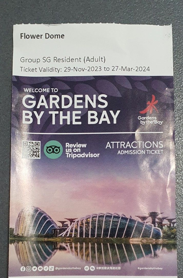 Gardens by the Bay Flower Dome ticket, Tickets & Vouchers, Local ...