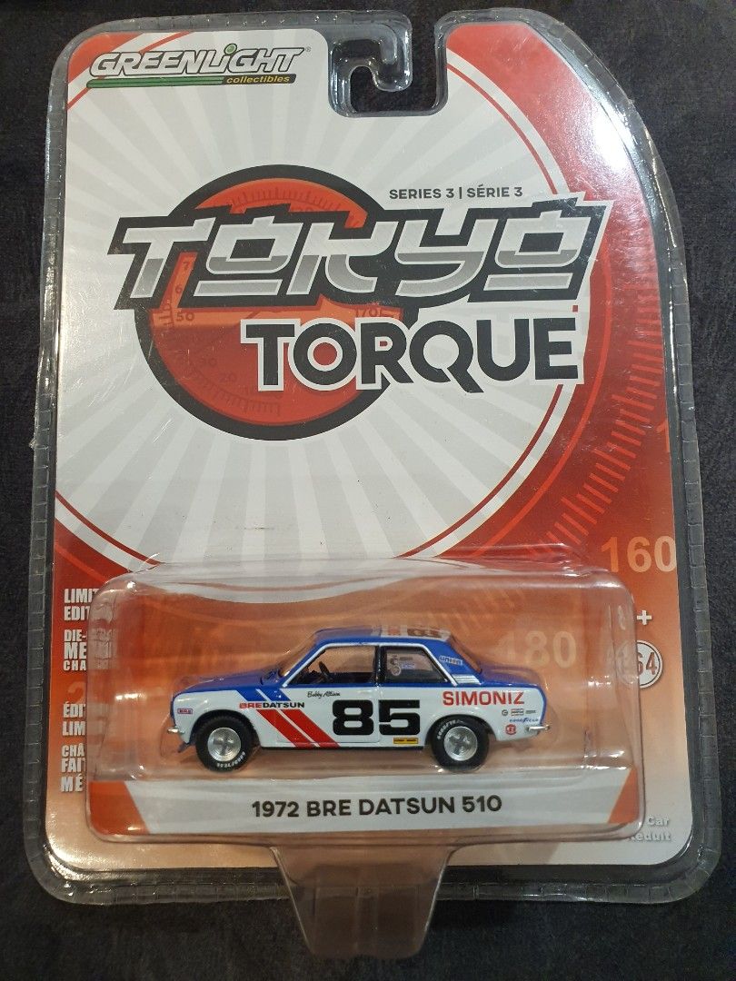 Greenlight 1/64 Tokyo Torque Series 3 1971 BRE Datsun 510 #85 (Blue ...