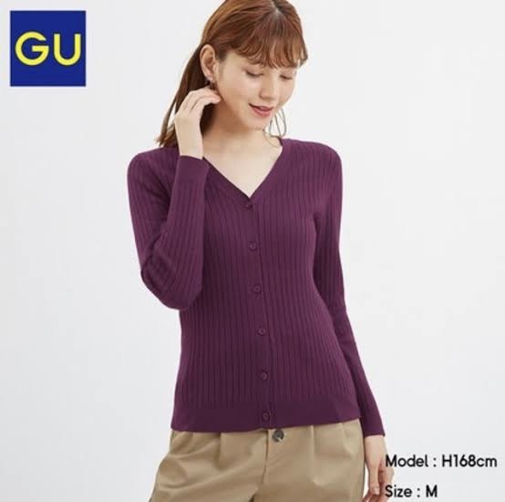 GU by Uniqlo Ribbed Cardigan, Women's Fashion, Tops, Longsleeves on ...
