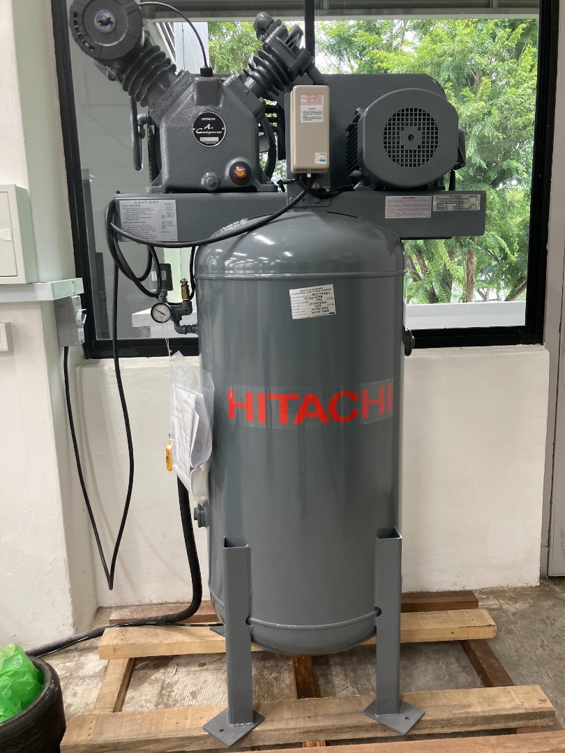 Hitachi 3.7P-14V5A 5HP vertical air compressor, Furniture & Home Living ...