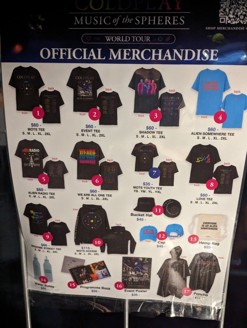 (ACTIVE) HTB Coldplay Merch on 27 & 30 & 31 Jan 2024, Hobbies & Toys ...