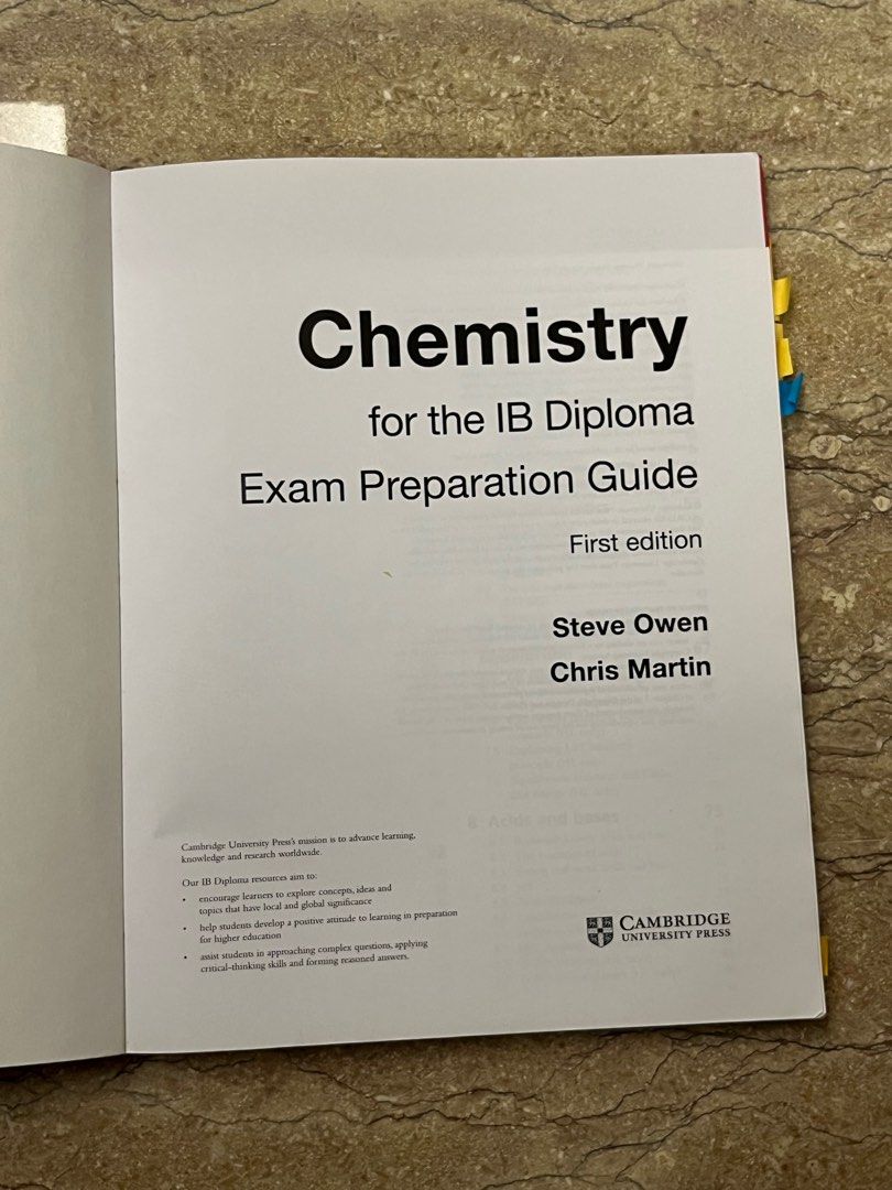 IB HL/SL Chem Cambridge Study Guide, Hobbies & Toys, Books & Magazines ...