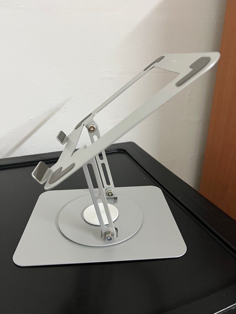 Laptop stand with 360 rotatable base, for ergonomic posture when using ...