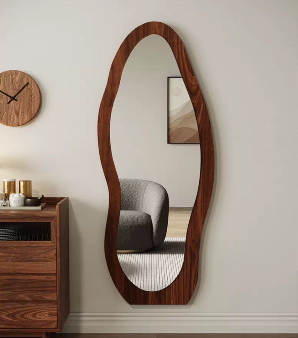 LASELE Modern Irregular Full Length Mirror, Furniture & Home Living ...